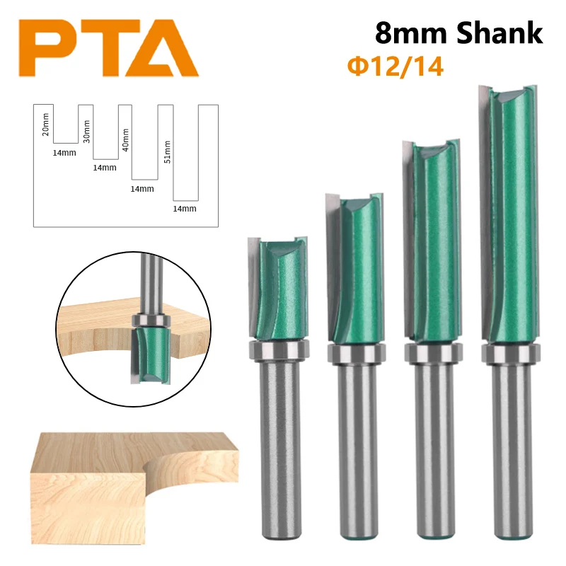 8MM-Shank-Cove-12MM-14MM-Green-Pattern-Bit-Router-Bit-Face-Mill-Carbide ...