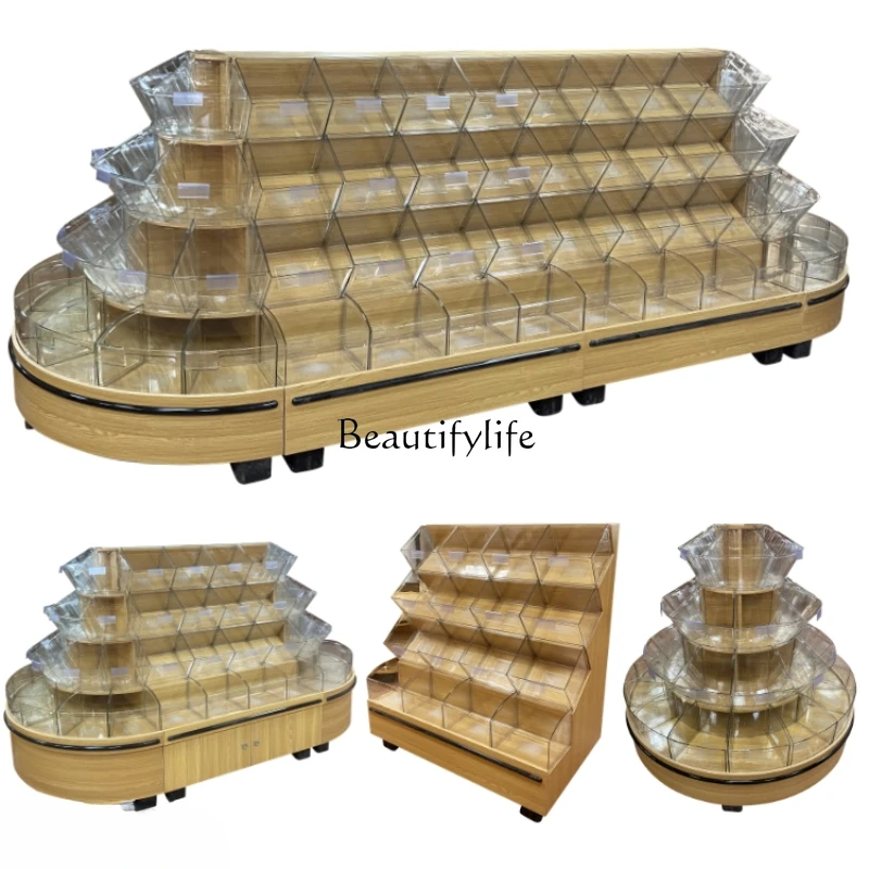 Supermarket-Wooden-Four-Layer-Scattered-Snack-Cabinet-Bulk-Leisure-Food-Shelf-round-Display ...