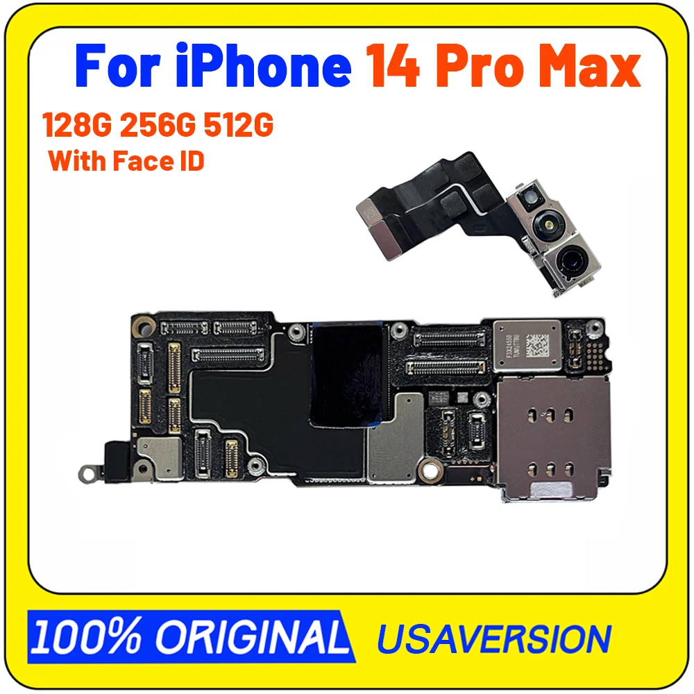 Original Motherboard For iPhone 14 Pro MAX Motherboard With Face ID For iPhone 14 Pro Max Logic ...