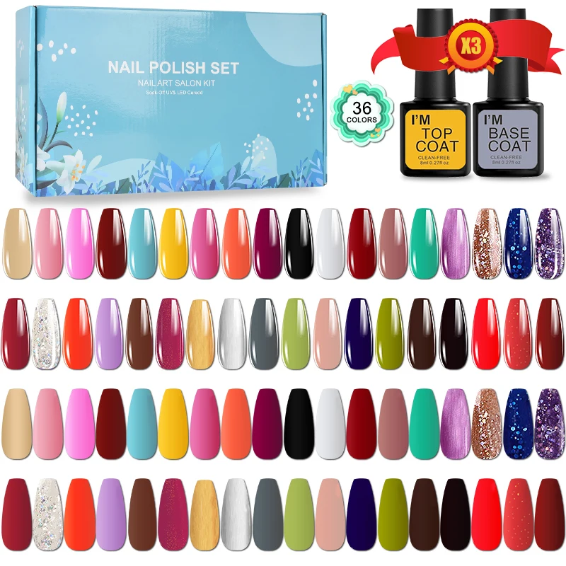 Nail Gel Polish Set Manicure Set Nail Art Decoration 36 Colors/set Uv ...