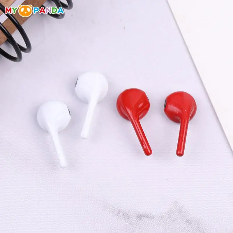 1Pair Dollhouse Simulation Bluetooth Earphone Model Miniature Headset ...