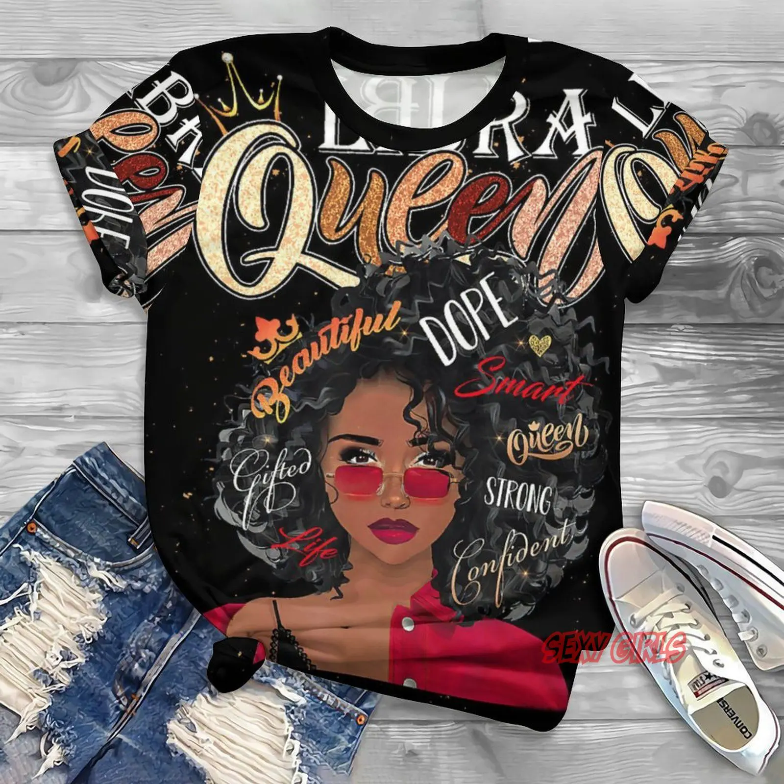 Cute-Girl-Print-Clothing-Lady-Short-Sleeve-Casual-Fashion-Sexy-Girls ...