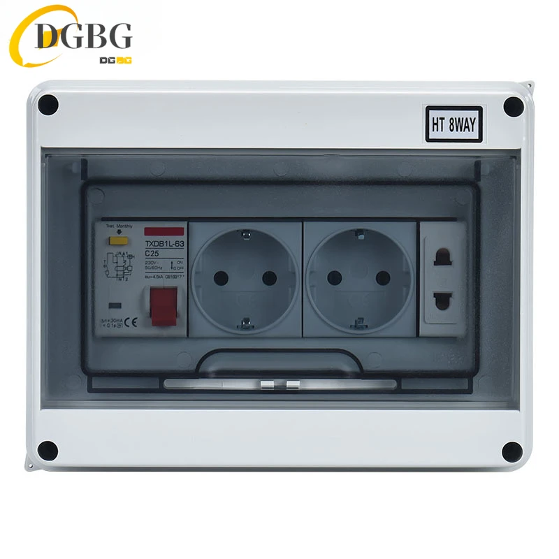 Outdoor Waterproof Socket Electrical Distribution Box With MCB RCBO ...