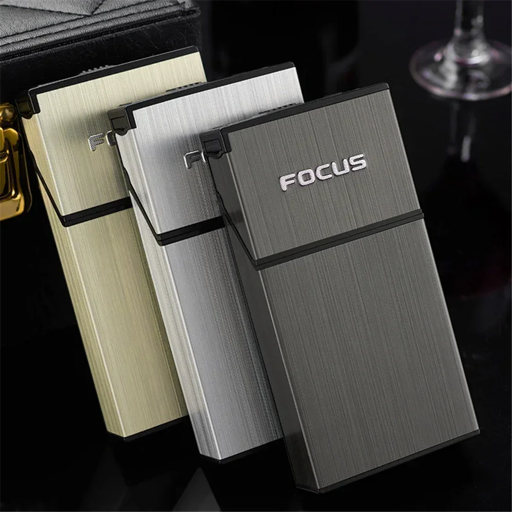 Fine Smoke Cigarette Case 20pcs Capacity Slim Cigarette Holder with USB ...