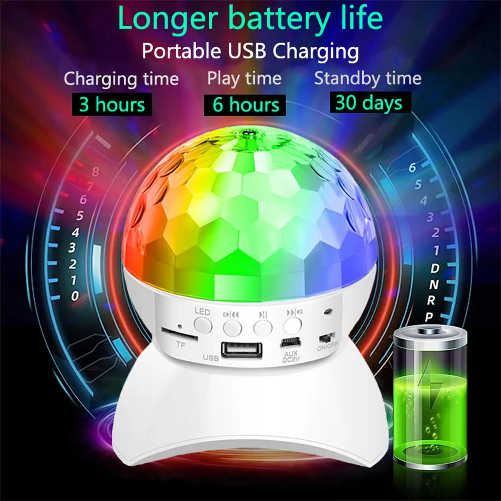 RGB-bluetooth-music-light-LED-disco-ball-light-rotating-stage-ambient ...