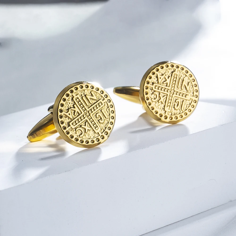 Tangula-gemelos-redondos-de-acero-inoxidable-para-hombre-joyer-a-de-Jes ...