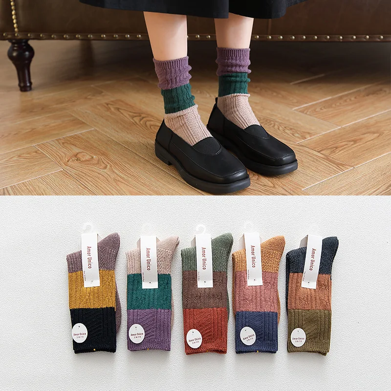 Japanese-Loose-Socks-High-School-Girls-Harajuku-Thick-Needle-Color ...