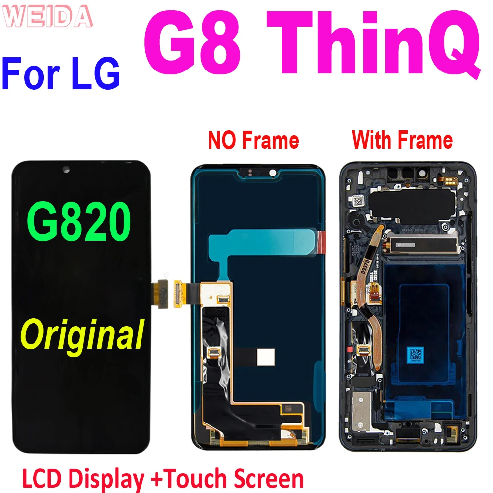 Original Lcd For Lg G8 G820 G8 Thinq Lcd Display Touch Screen Digitizer Assembly Frame G820qm ...