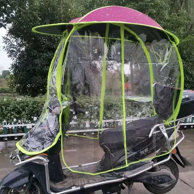 NEW Fully Enclosed Canopy Removable Electric Vehicle Parasol Motorcycle ...