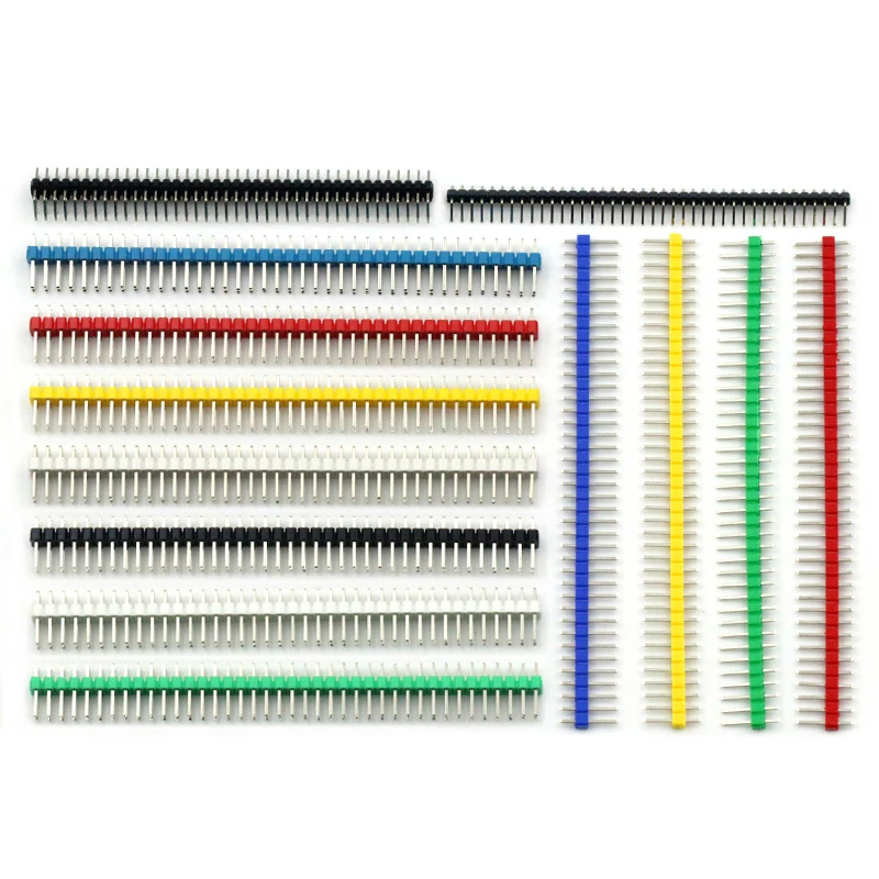 10-100PCS-2-54mm-Pitch-40Pin-Single-Double-Row-Male-Header-Red-Black ...