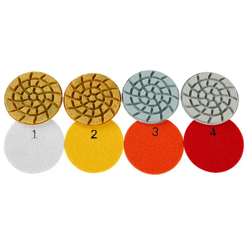 4PCS/Set 4Inch 100mm Diamond Floor Polishing Pad Set Granite Stone Tile ...