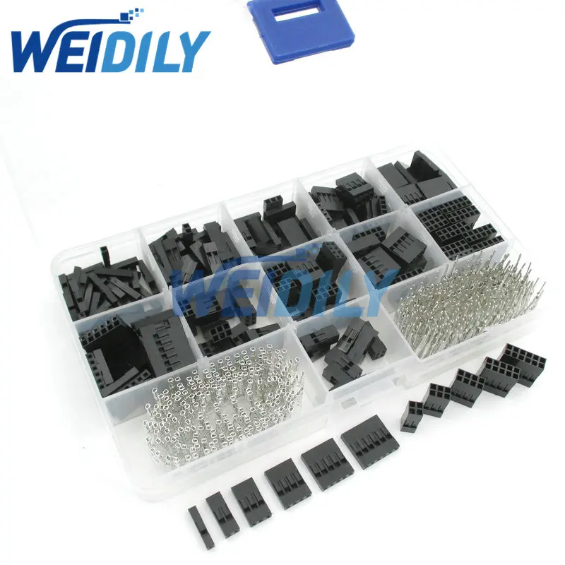 620PCS Dupont Connector 2.54mm, Dupont Cable Jumper Wire Pin Header Housing Kit Male Crimp Pins ...