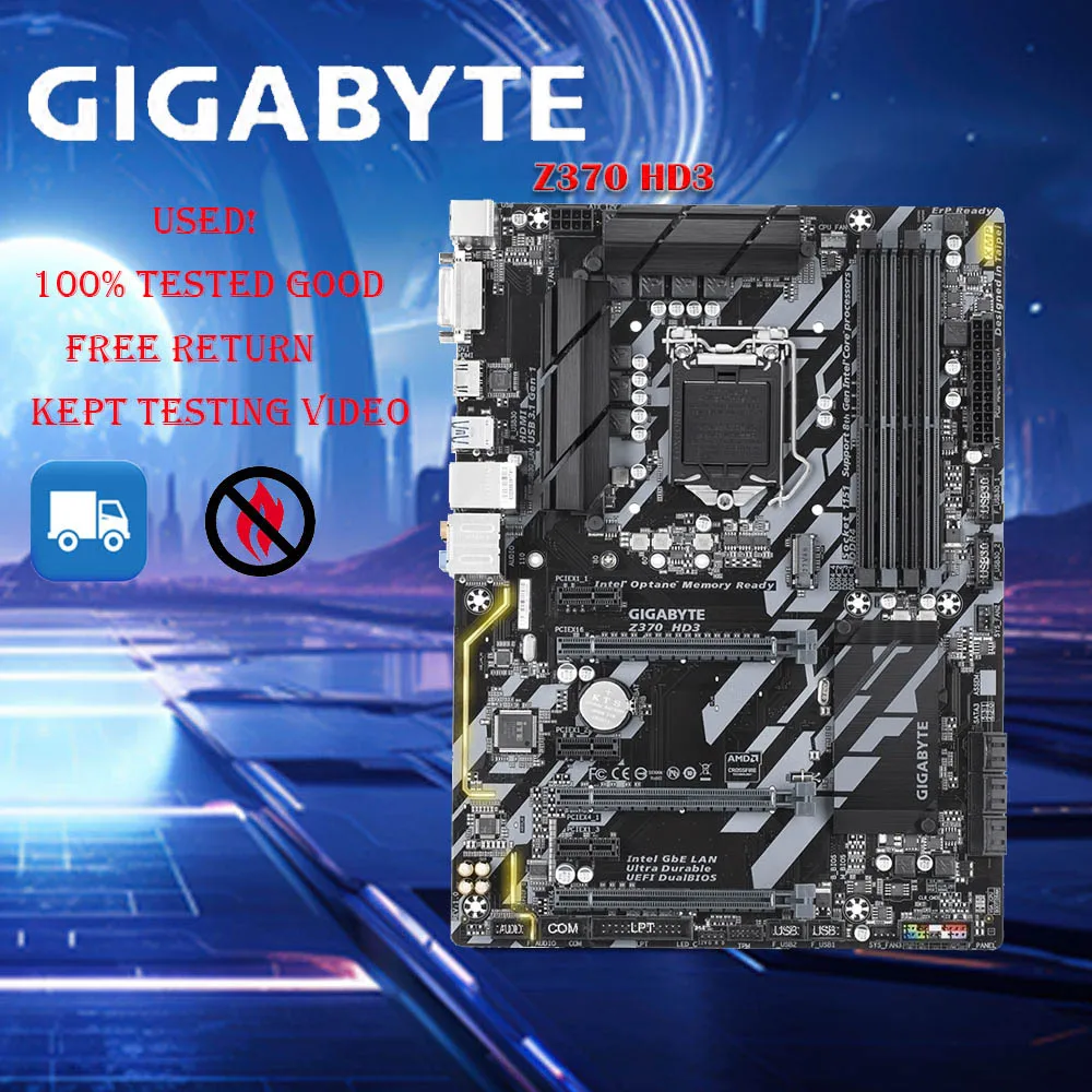 Used-Gigabyte-CD3-Z370-HD3-Motherboard-LGA1151-DDR4-Z370-Support-i3 ...