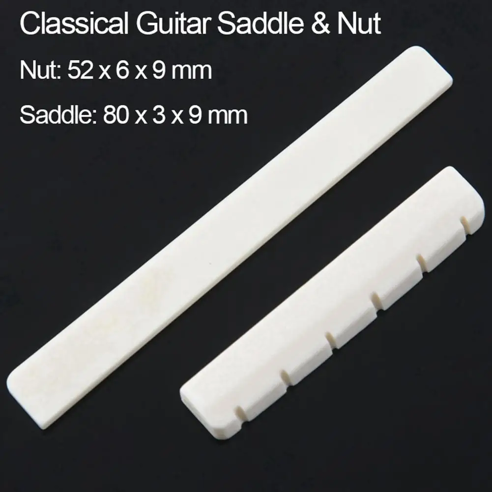 6-String-Classical-Guitar-Saddle-Nut-White-Bone-Bridge-Guitar-Musical ...