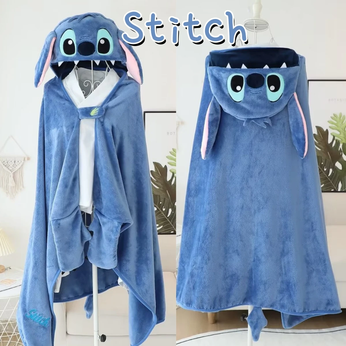 Lovely-Stitch-Cloak-Blanket-Comfortable-Thickened-Hooded-Blanket ...