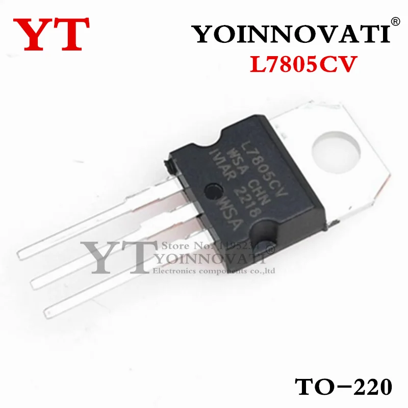 100-pz-L7805CV-7805-L7805-TO220-5V-1-5A-regolatori-di-tensione-positivi ...