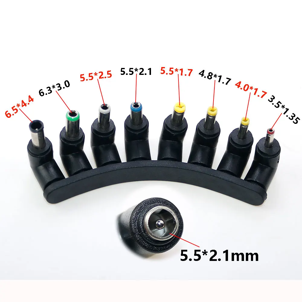 8-piece-set-Laptop-Power-Plug-DC-Adapter-Elbow-type-Female-To-Male-6-5 ...
