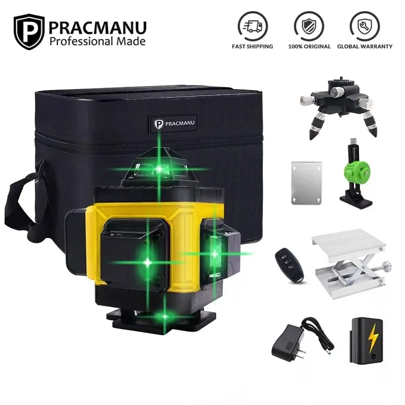Pracmanu-16-l-neas-4D-l-ser-nivel-360-horizontal-y-vertical-Cruz-Verde ...