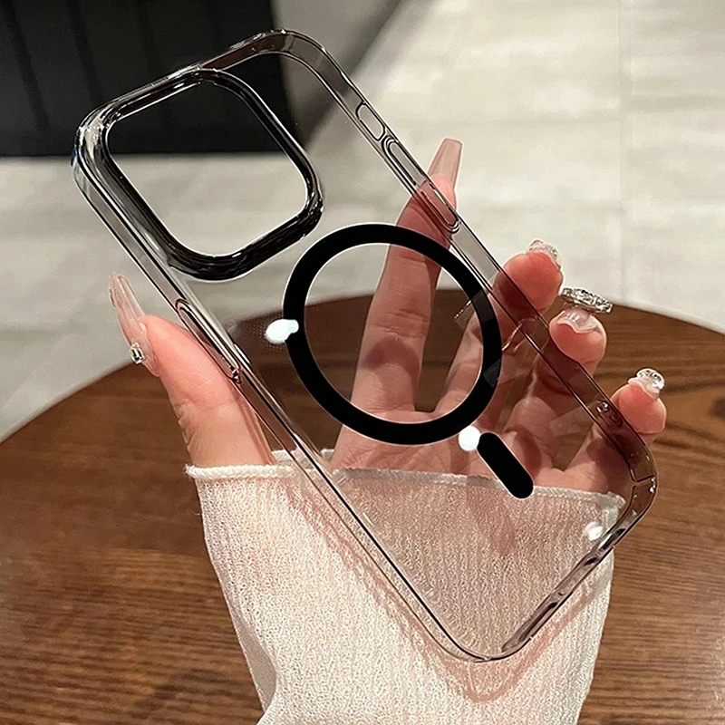 Luxury-Magsafe-Wireless-Charge-Transparent-Case-For-iPhone-12-13-14-15 ...