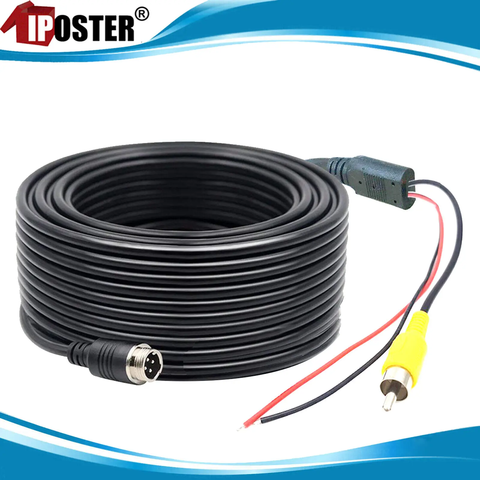 IPoster 10m 33Ft Power Video Cable Adapter Converter 4Pin Male Plug to ...