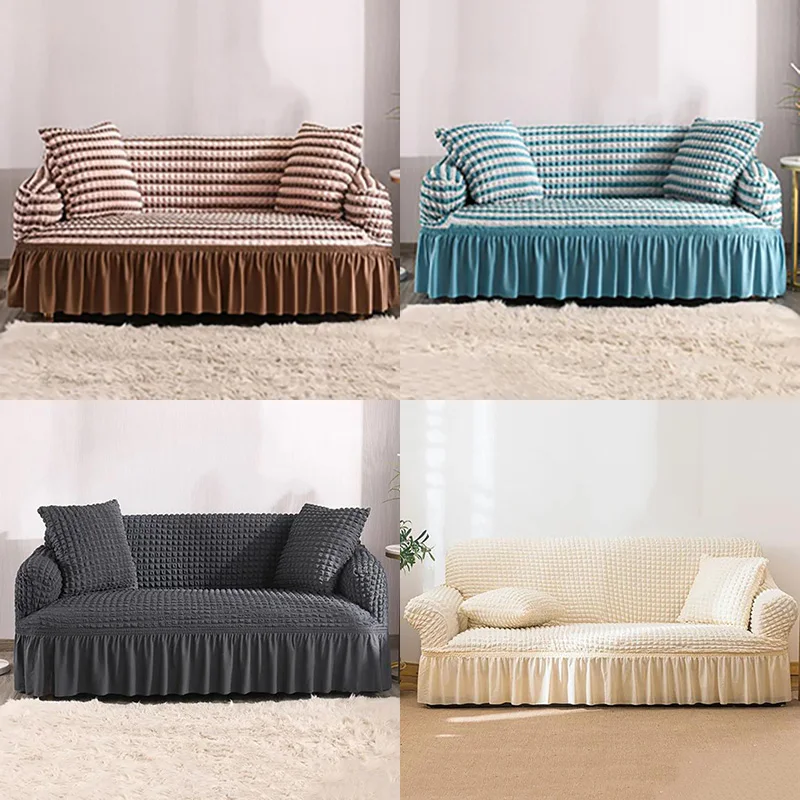 Seersucker-Lace-Sofa-Cover-for-Living-Room-Thick-Solid-Elastic-Force ...