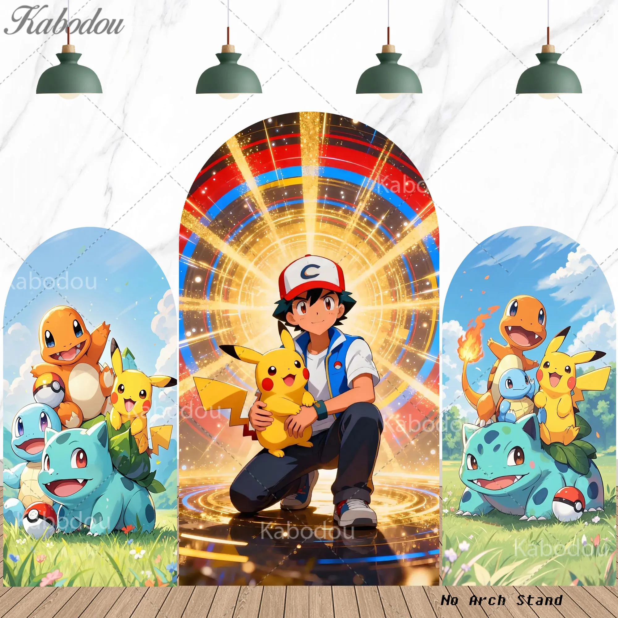 Pokémon Arch Backdrop Cover Kids Boys Birthday Party Poké Ball ...