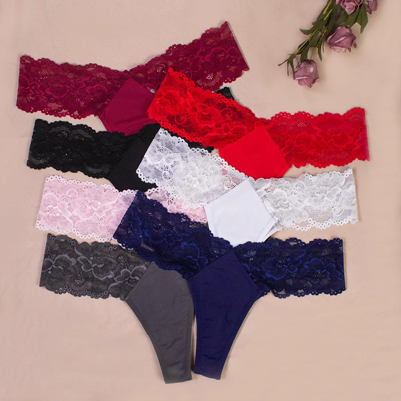 7Pcs-Lot-Seamless-Sexy-Lace-Thongs-for-Women-Low-Waist-G-String ...