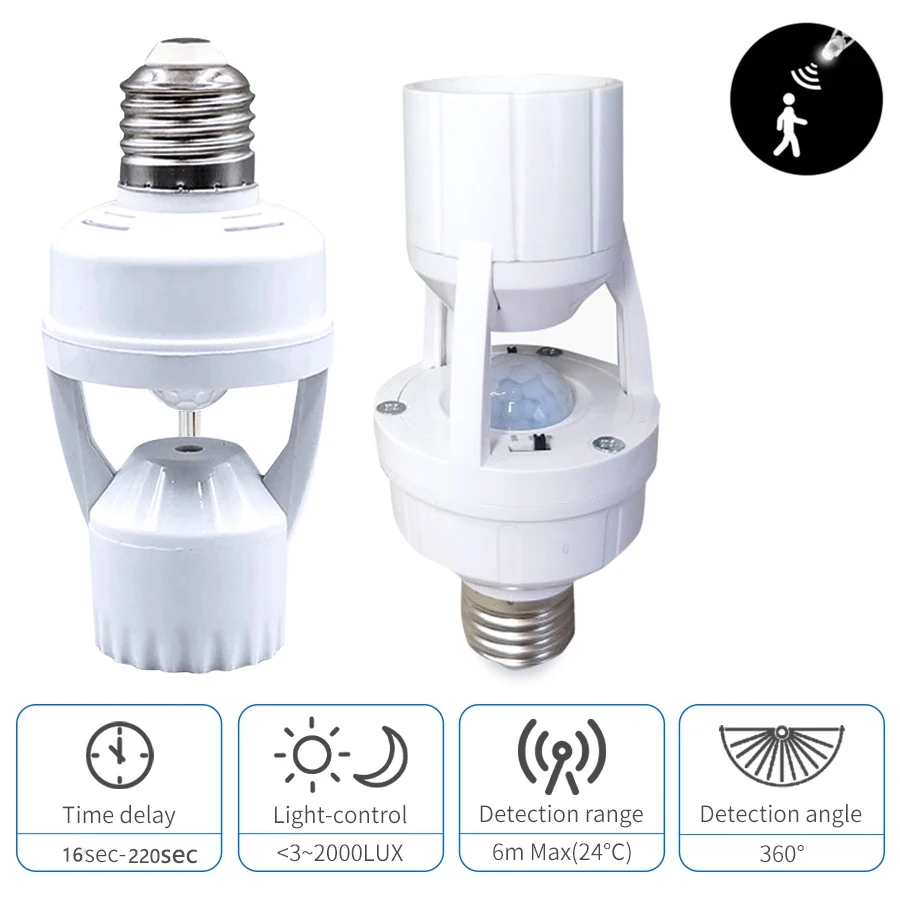 E27-LED-Bulb-Motion-Sensor-Switch-Lamp-Holder-PIR-Smart-Light-Switch ...