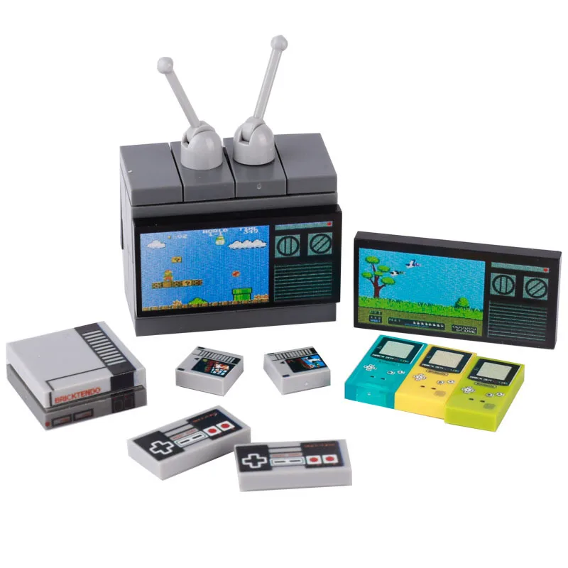 City MOC TV Television Game Console Prints Accessories Kids Toys for ...
