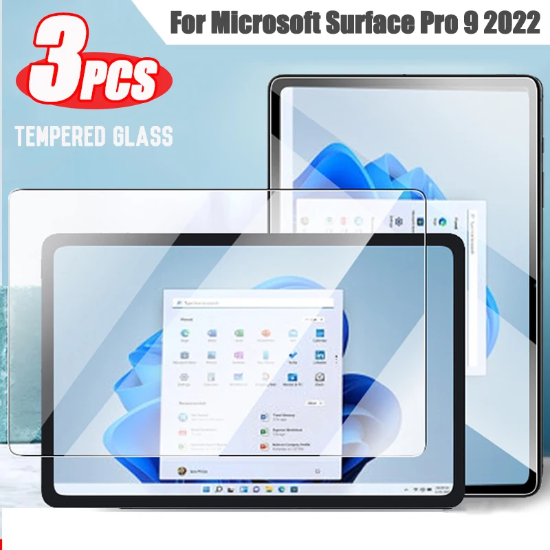 3pcs-9H-Tempered-Glass-Screen-Protector-For-Microsoft-Surface-Pro-9-5G ...