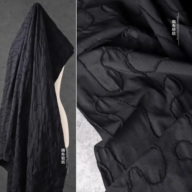 Black-Embroidered-Fabric-Creative-Skirt-Shirt-Cardigan-Clothing ...