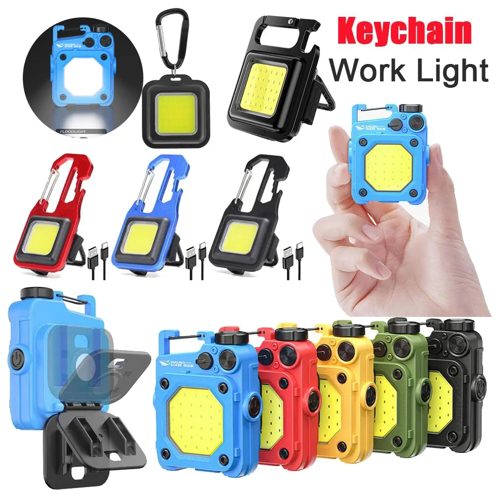 Outdoor-Camping-Light-Portable-COB-Keychain-Flashlight-LED-Mini-Work ...