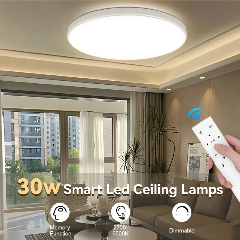 Modern Led Ceiling Lamp Remote Control Dimmable Ceiling Lights 110-265V ...