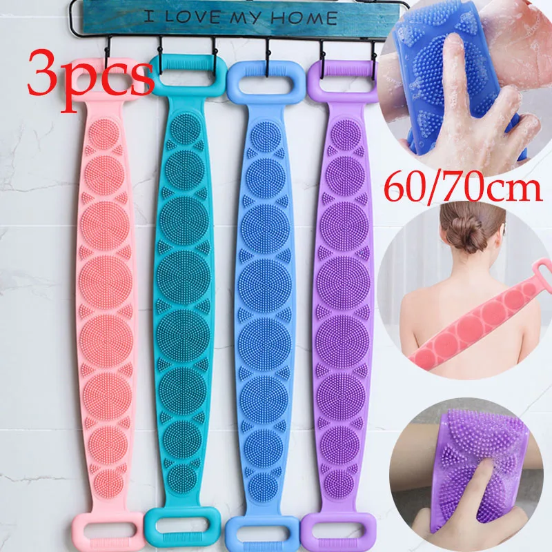 3pcs Cleansing Skin Back Brushes Manual Body Exfoliating Scrub Belt ...