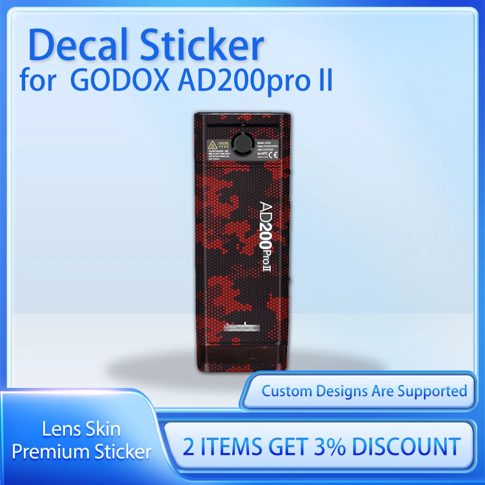 For GODOX AD200Pro II Camera Flash Skin Decal Cover Film Skin Wrap ...