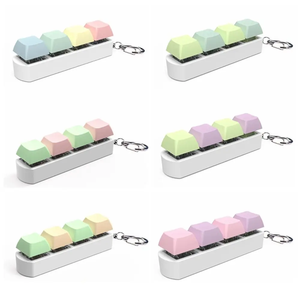 4-button-Keyboard-Keychain-Sensory-Calming-Mechanical-Keyboard-Key-Ring ...