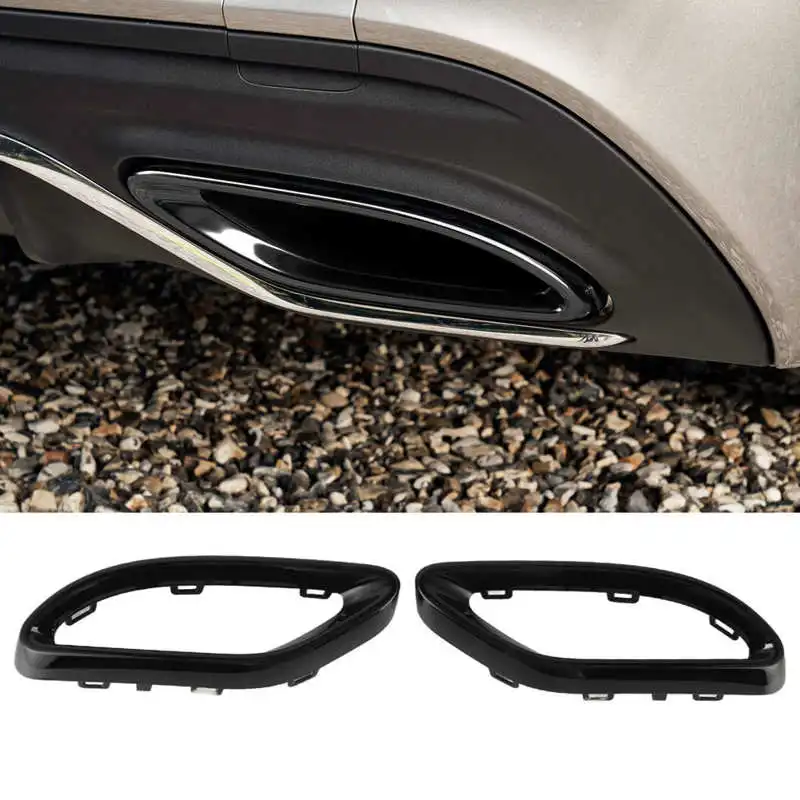Gloss-Black-Exhaust-Tip-Tail-Pipe-Cover-Trims-Replacement-for-Mercedes ...