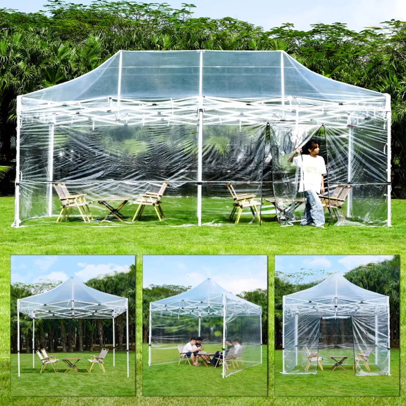 PVC-Fully-Transparent-Tent-Canopy-Outdoor-Night-Market-Stall-Wind-Rain ...