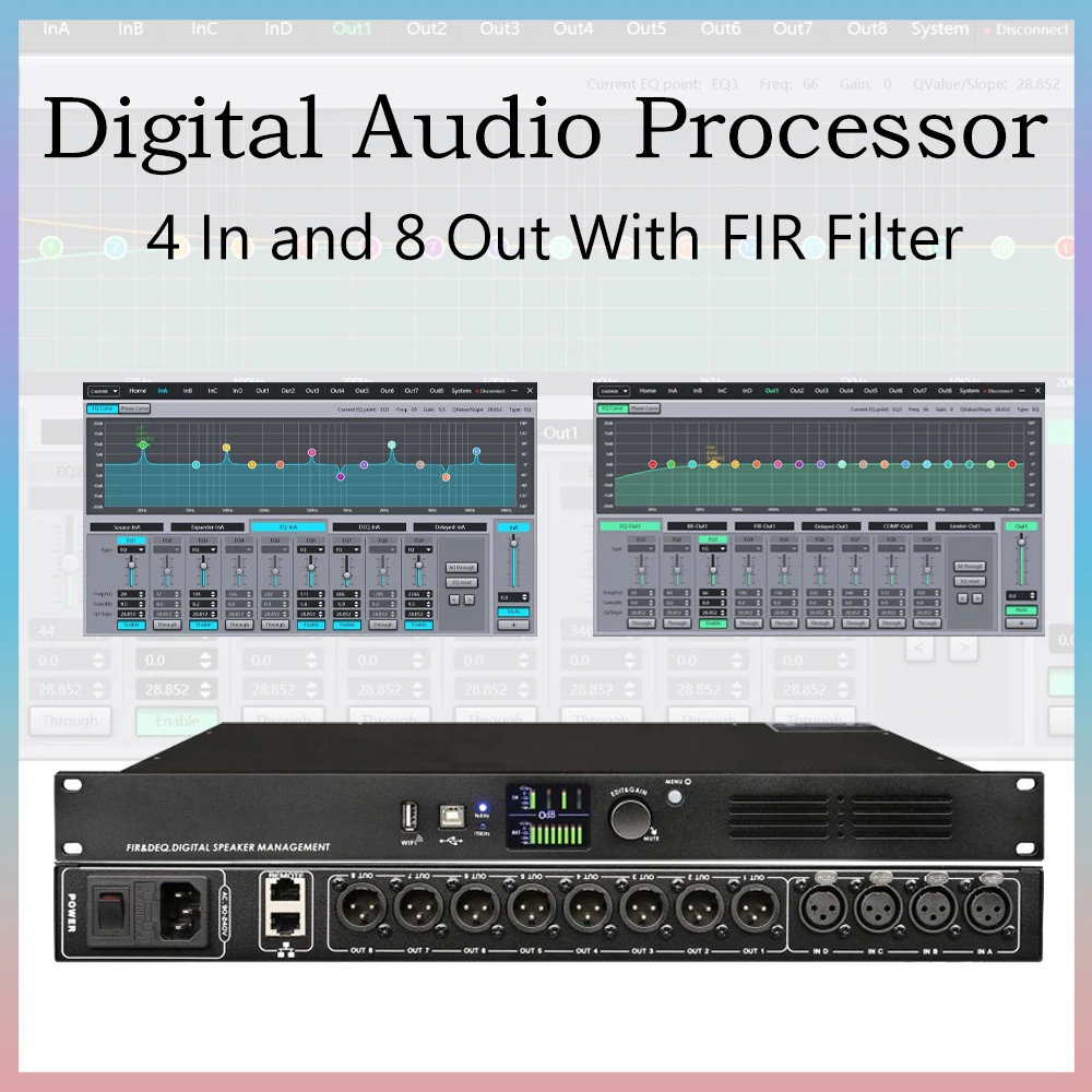 ShennDare-DA48-4-In-8-Out-Professional-Digital-Audio-Processor-DSP ...