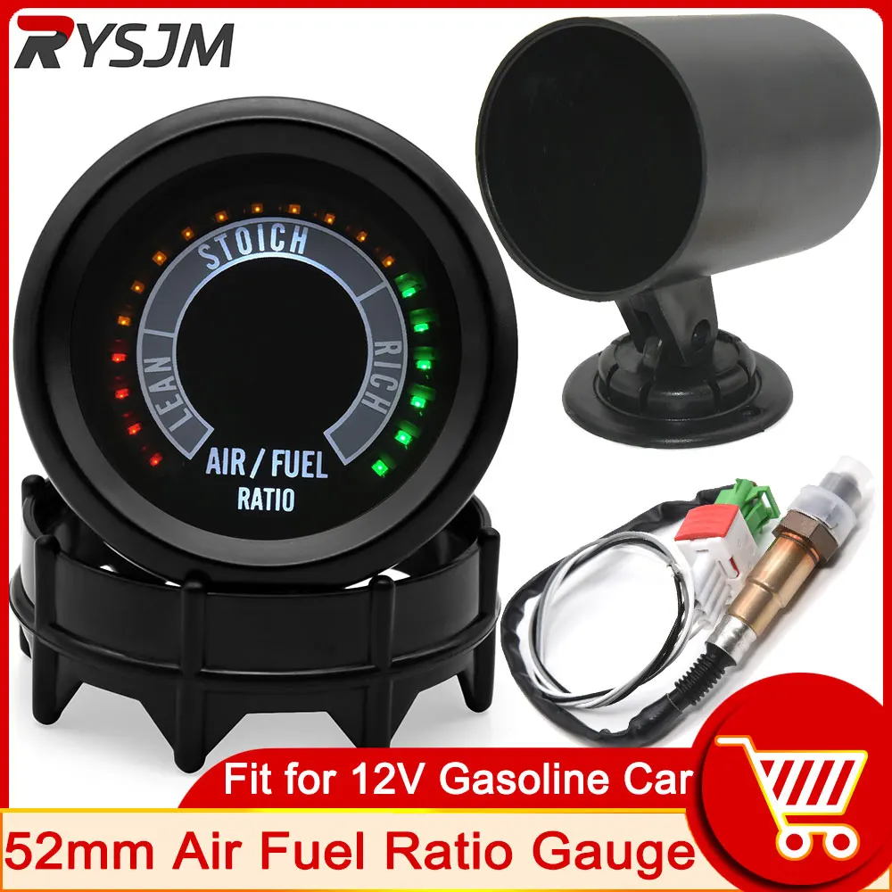 HD 52mm 12V Car Digital Air Fuel Ratio Gauge with Bracket DIY ...