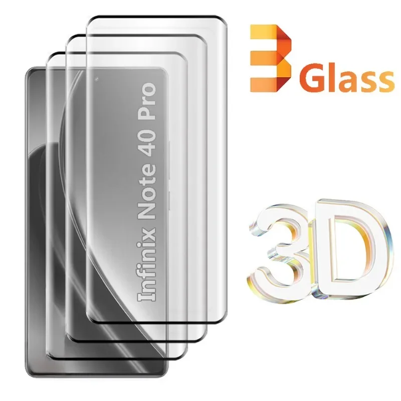 3Pcs 3D Tempered Glass For Infinix Note 40 Pro Plus Screen Protector ...