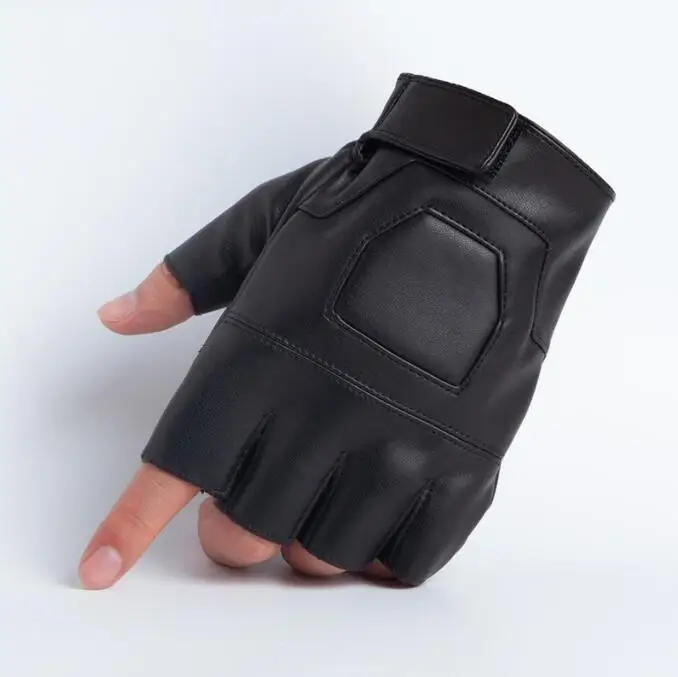 mens-leather-fingerless-gloves-Moto-Fingerless-Gloves-Half-Finger-High ...