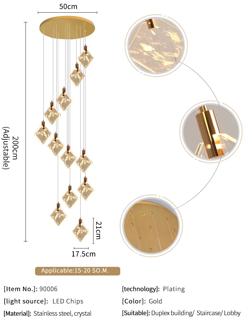 Diamond Gold Drop LED Chandelier – NYRALONDON