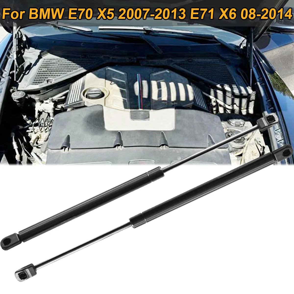 2PCS Front Bonnet Gas Strut Bar Spring Shock Hydraulic Rod Lift Support ...