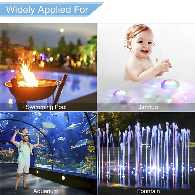 1/2Pcs Led Medence Könnyű Vízálló Diszkó Fürdő Fény Akkumulátorral ...