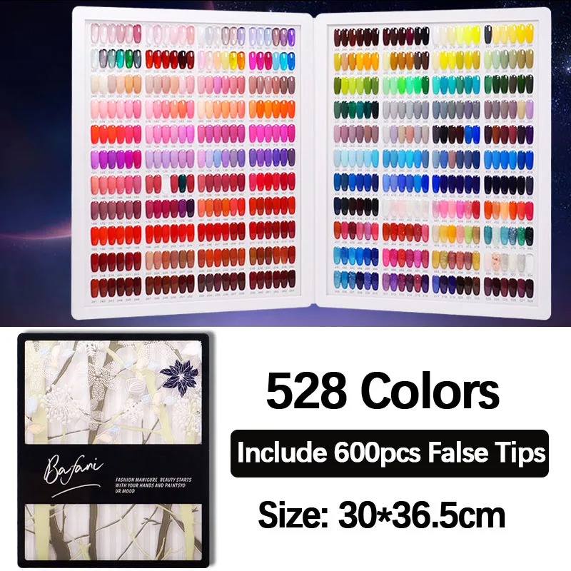 400/528 Colors Nail Gel Polish Display Chart Nail Polish Color Card ...