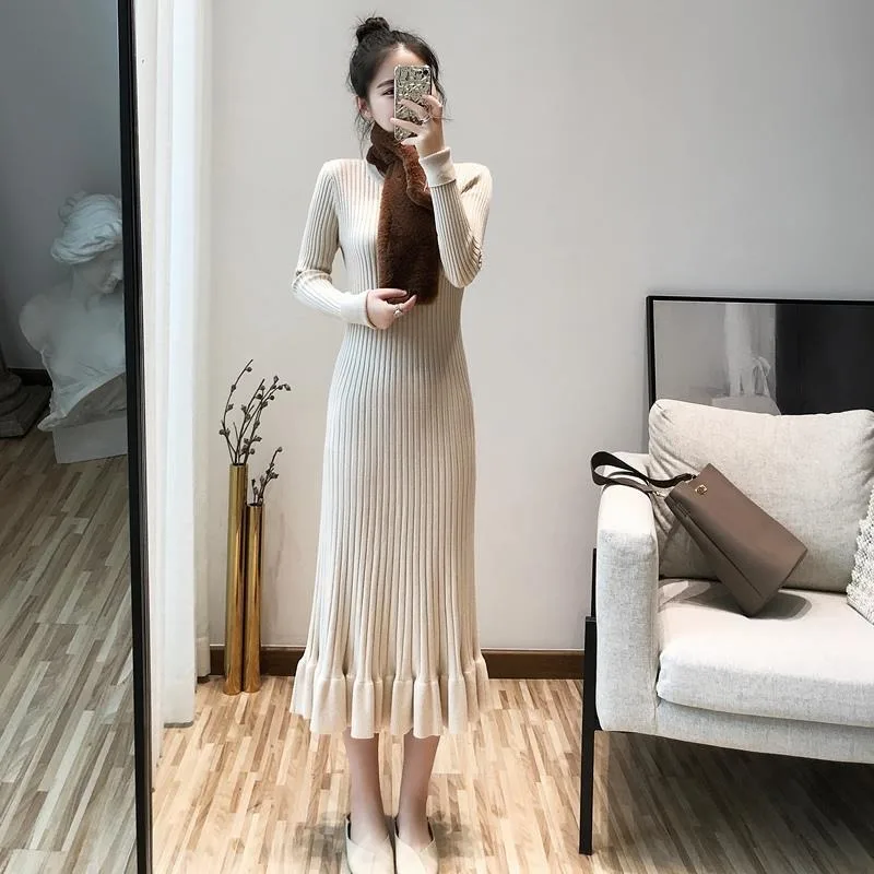 Vestido-largo-de-ganchillo-para-mujer-ropa-de-punto-color-morado-blanco ...