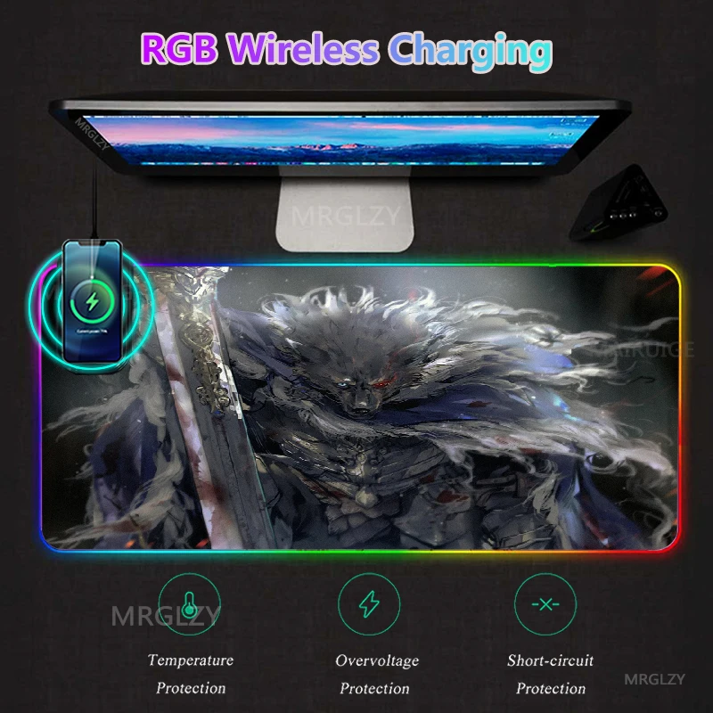 Elden-RGB-Wireless-Charging-LED-Mouse-Pad-Ranni-MousePad-Anime-Table ...