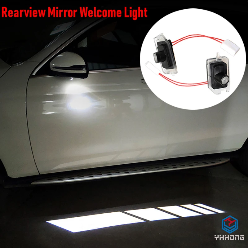 2x-LED-Car-Rearview-Mirror-Welcome-Shadow-Light-Projector-Light-For ...