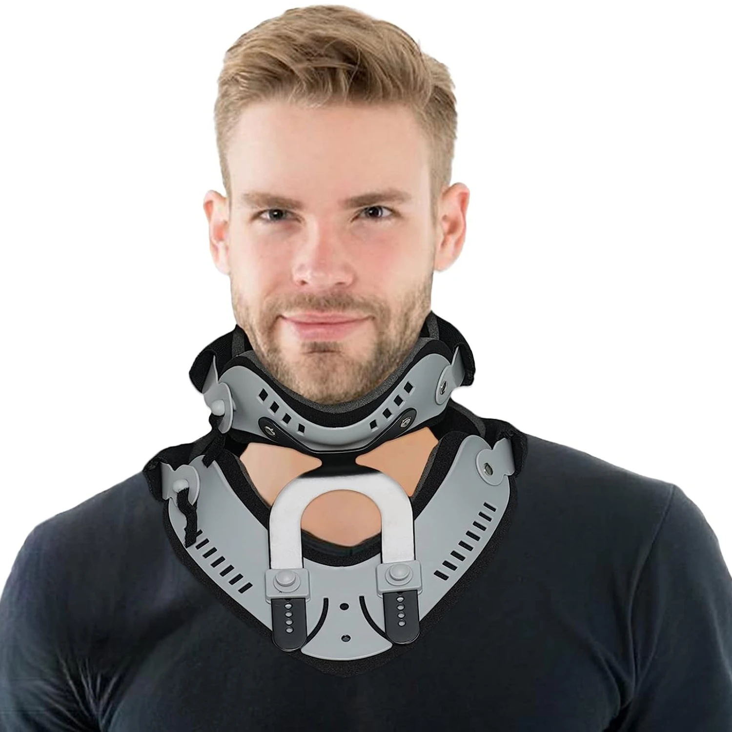 Neck-Brace-Support-Orthosis-Adjustable-Cervical-Collar-Fixable-Neck ...